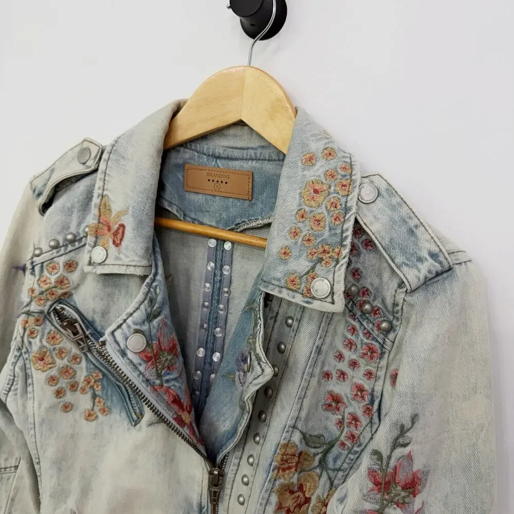 Blank NYC | Jackets & Coats | Womens Blank Nyc Denim Floral Embroidered ...